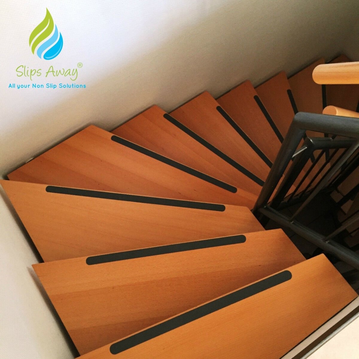Non Slip Strips For Stairs Black 64cm X 3 Cm 16x Pack Slips Away Non Slip Strips For Stairs Black 64cm X 3 Cm 16x Pack Slips Away