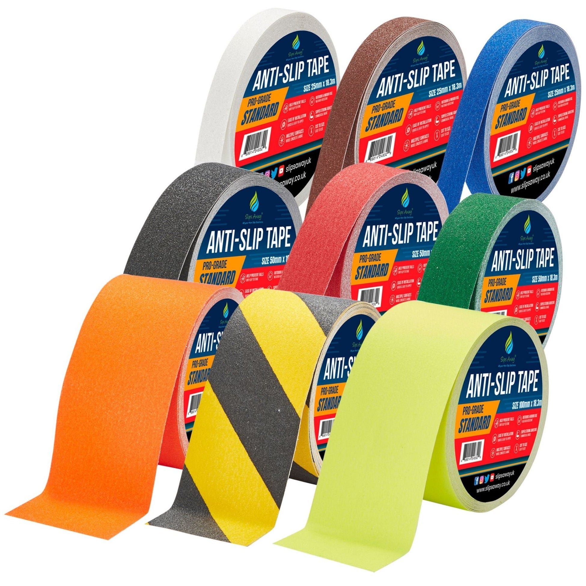Anti Slip Hazard Marking Warning Pre Cut Tape 12" x 2 " 8 x Pack ...